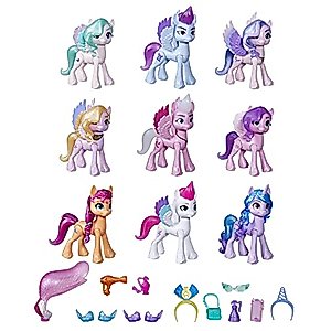 My Little Pony A New Generation Movie Royal Gala Collection Toy for Kids - 9 Pony Figures, 13 Accessories, Poster (Amazon Exclusive)