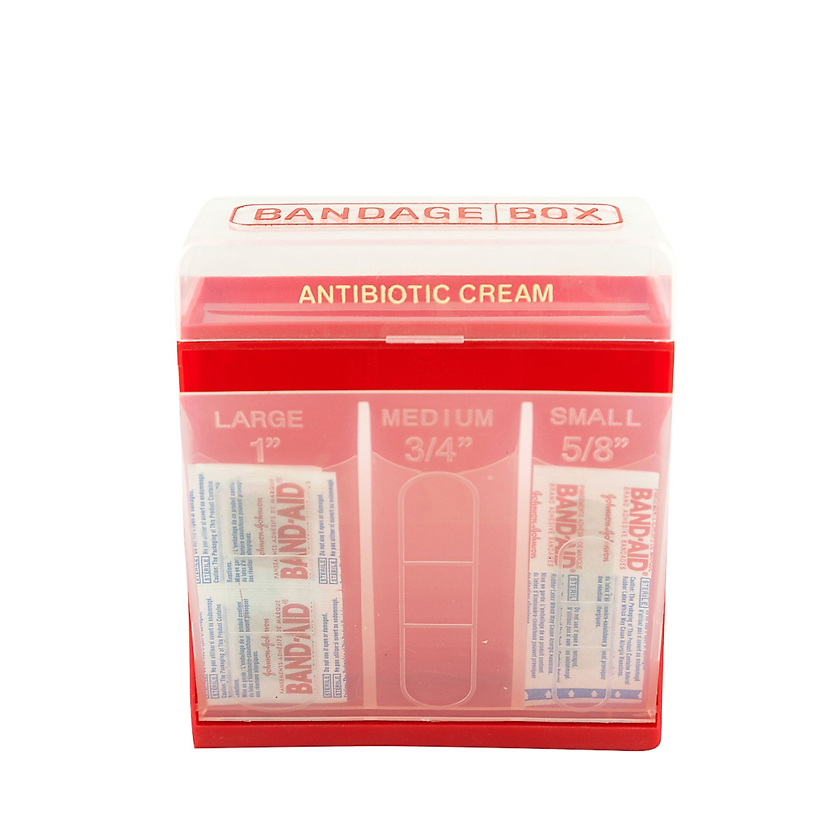 Bandage Box Container, Red with White Center