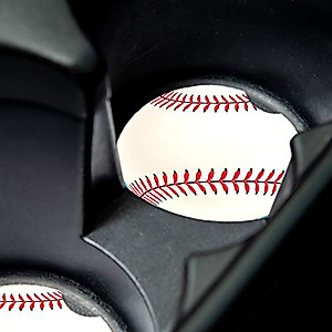 Baseball Car Coasters for drinks - Set of 2 | Perfect Car Accessories with absorbent coasters. Car Coaster measures 2.56 inches with rubber backing.