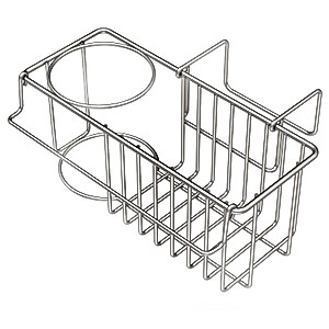 Aiduy Sponge Holder for Kitchen Sink - 3 In 1 Sink Caddy for Brush Holder Dish Cloth Hanger Stainless Steel Organizer Rack for Drain Stopper Scrubber Soap Tray