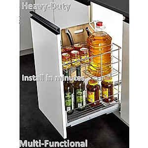 Tiger Pull Out Multi-functional Cabinet Pull Out Basket, under the Kitchen Range, Kitchen Utensil Pull Out, Cutting Board Slot, Tableware Slot , Spice Rack, Organizer for Kitchen Cabinet or Pantry