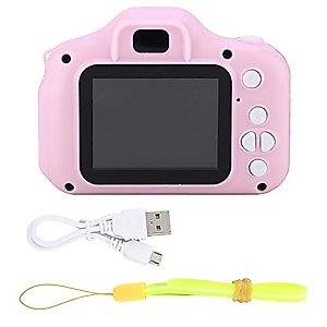 Wisoqu Mini Portable Children's Camera, 2.0 Inches IPS Color Screen 1080P High-Definition 4X Digital Zoom Children's Digital Camera, The for Children(Pink)