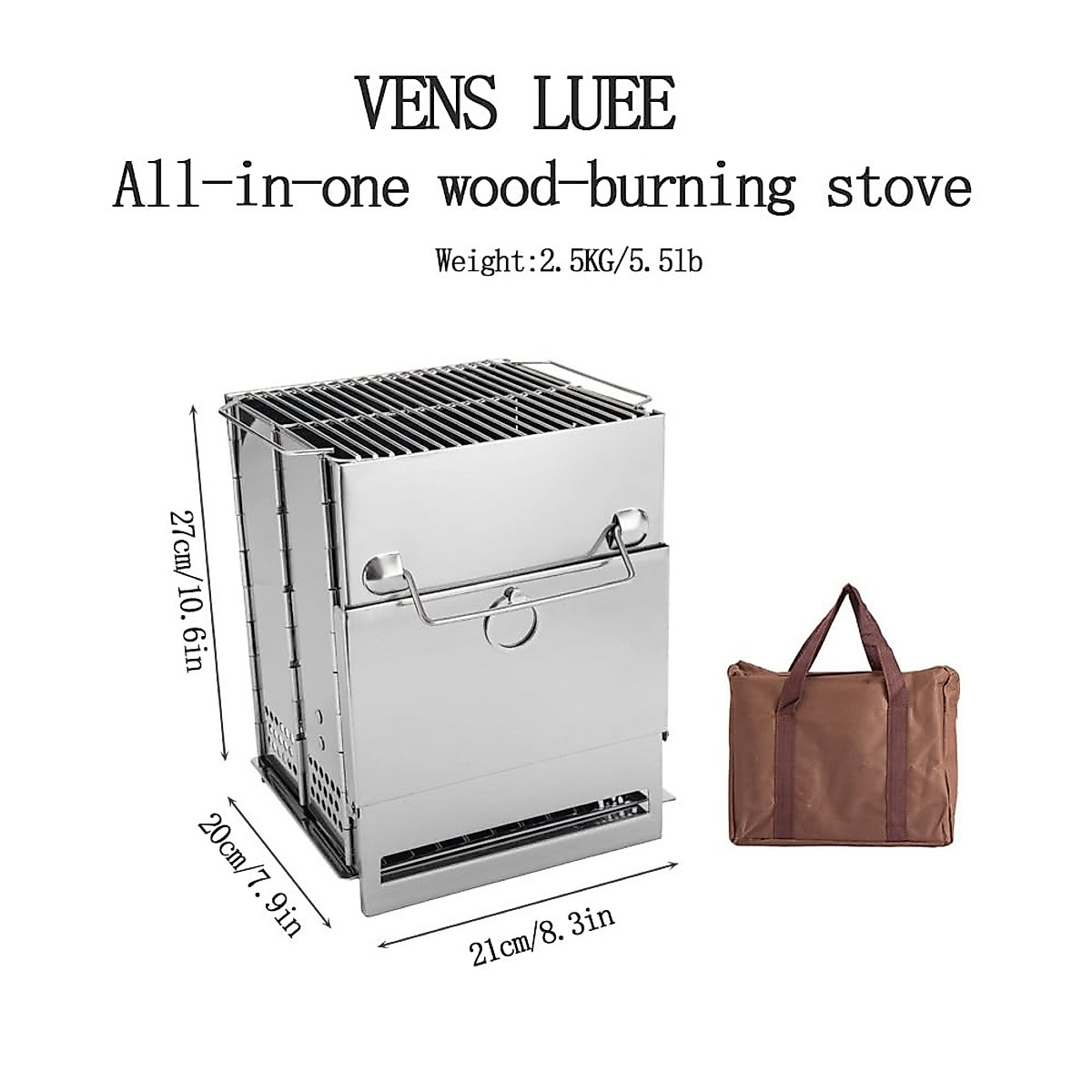 VENS LUEE Notebook Charcoal BBQ Grill Multifunctional Barbecue Camping Stove Tabletop Smoker Folding For Picnic, Camping, Hiking, Traveling, Outdoor Indoor (Style 4)