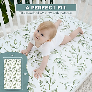 TCBunny 2 Pack Premium Fitted Baby Crib Sheets for Standard Crib Mattress - Ultra-Soft Cotton, Stylish Rabbit, and Garden Pattern, Safe and Snug for Baby, Boys and Girls, 28" x 52"