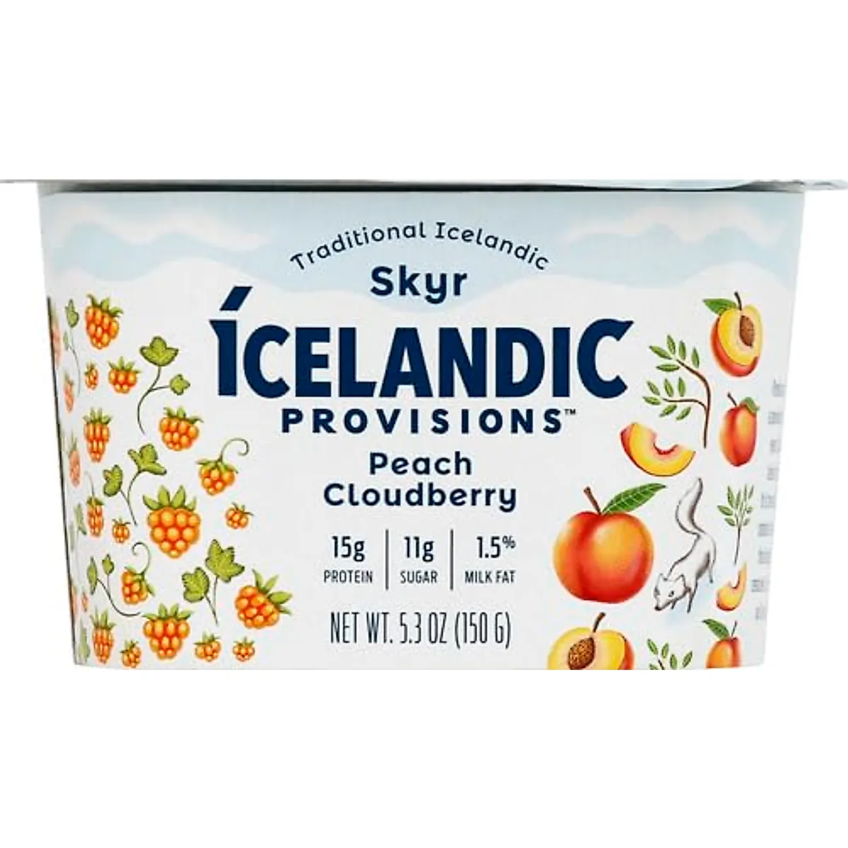 Icelandic Provisions, Peach and Cloudberry Thick and Creamy SKYR, 5.3 Ounce