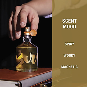 Men's Cologne Fragrance Spray by Curve, Spicy Wood Magnetic Scent for Day or Night, 6.8 Fl Oz