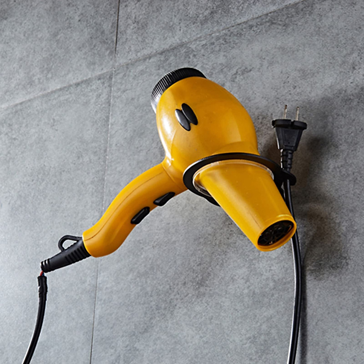 Blower Organizer, Hair Dryer Holder, Aluminum Alloy Material Practical Home Homestay Bathroom Hotel(9481BS matte black hair dryer)