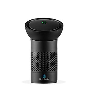 DH Lifelabs | Sciaire Portable Air Purifiers | Ions Actively Clean & Deodorize Air | Eliminates 99% Bacteria & Viruses | 3-Stage Purifier Filter for Allergies Pets | USB Powered for Car Desk | Black