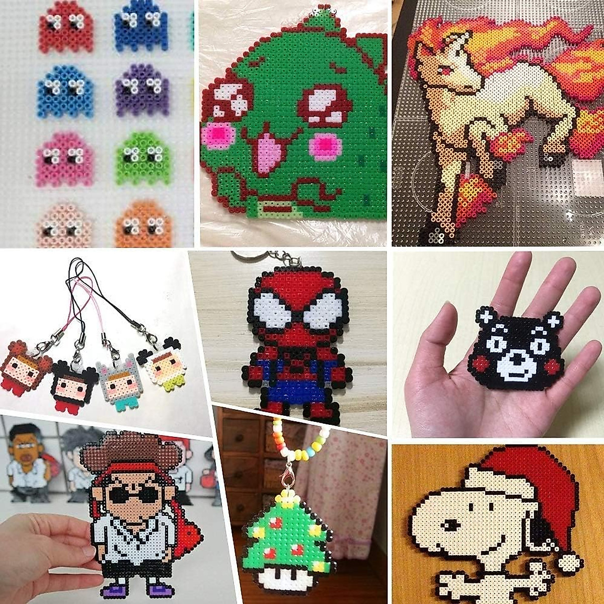 Fuse Beads, 25,000 pcs Fuse Beads Kit 26 Colors 5MM, Including 127 Patterns, 4 Big Square Pegboards, 1 Heart Pegboards, 1 Flower Pegboards, Ironing Paper, Tweezers, Beads Compatible by INSCRAFT