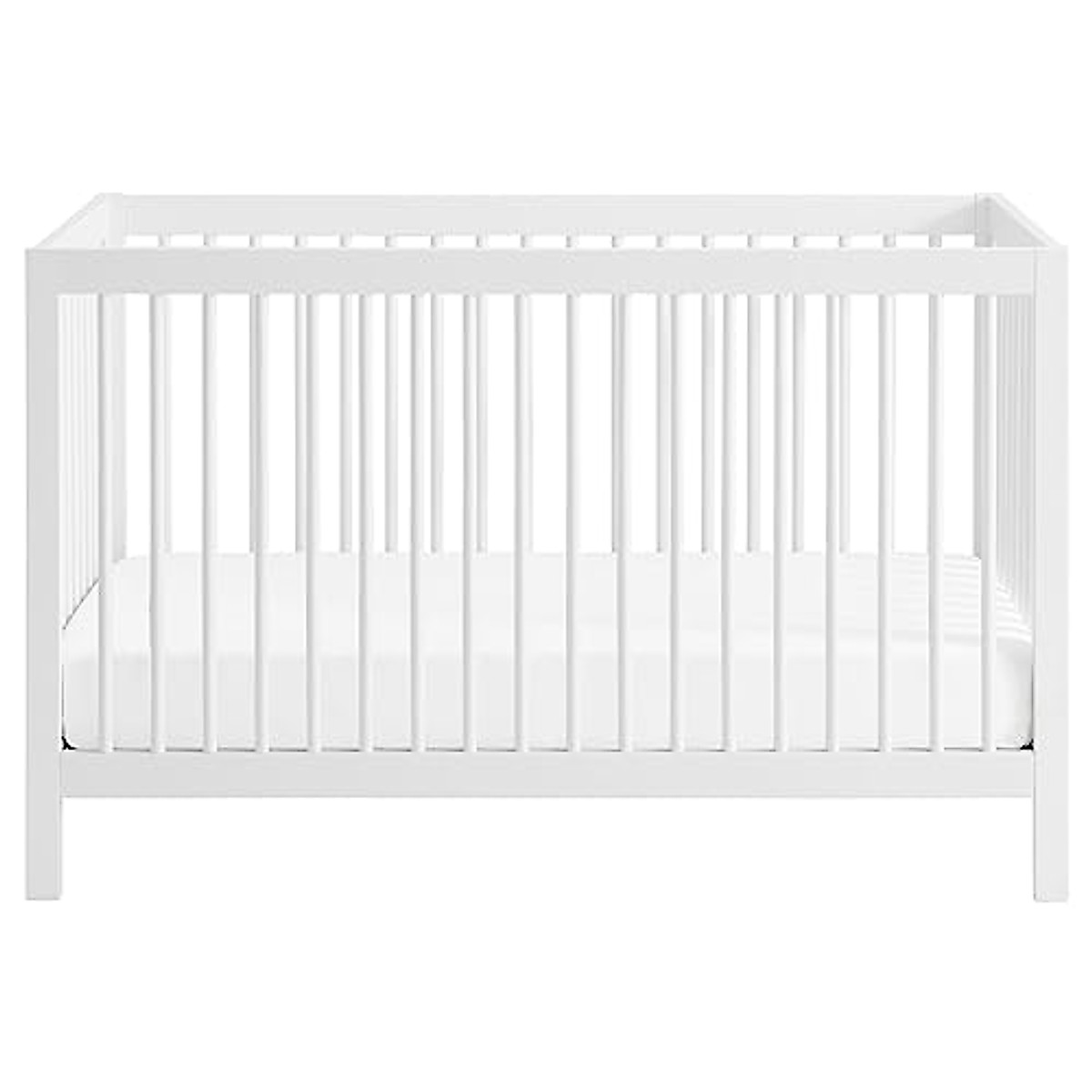 Oxford Baby Essentials Island Full Size 4-in-1 Convertible Baby Crib with Round Spindles, White