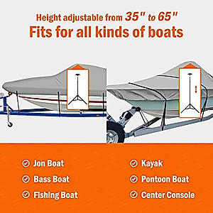 iCOVER Boat Cover Support Pole-Height Adjustable Iron Alloy Support Pole Telescoping Support System with Tripod Base for Jon Boat Pontoon Boat for Patio Furniture