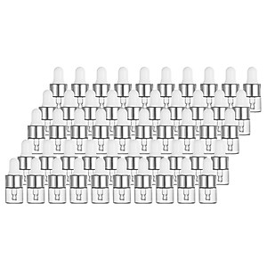 ZbFwmx 50 Pcs Mini Glass Dropper Bottle Lab Dropping Bottles Essential Oil Dropper Bottles Cosmetic Sample Vials Dropping Sample Containers Eye Dropper Dispenser (Silver-Clear, 1ML)
