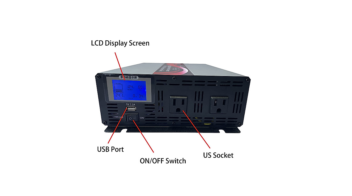KRXNY 4000W Off Grid Pure Sine Wave Power Inverter 24V to 120V