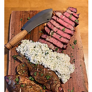 KOPALA Quality Kitchen Knife Razor Sharp Cleaver Knives for Cooking Camping Grill, German Steel Knife with Leather Sheath