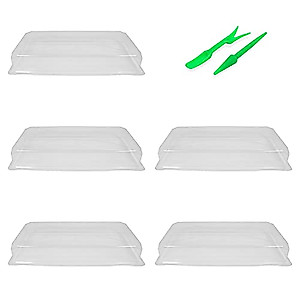 Mopalo 5 Pack of 3.5" Extra Strength 10x20 Humidity Domes for 1020 Trays - Clear Plastic Propagation Domes Fit Most Standard 10x20 Seedling Trays - Germination Trays are NOT Included…