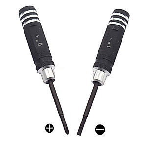 7PCS Vgoohobby Hex Screw Driver Screwdriver Repair Tool Kit Set Hex Nut Key Socket for RC Helicopter Airplane Robotics Car,H1.5 2.0 2.5mm Hex,4.0 5.5mm Spanner Box,0#+,1#- Slot Screwdrivers