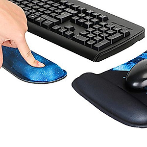 RICHEN Keyboard Wrist Rest Pad and Mouse Wrist Rest Support Mouse Pad Set,Durable & Comfortable & Lightweight for Easy Typing & Pain Relief-Ergonomic Support (Wolfs)