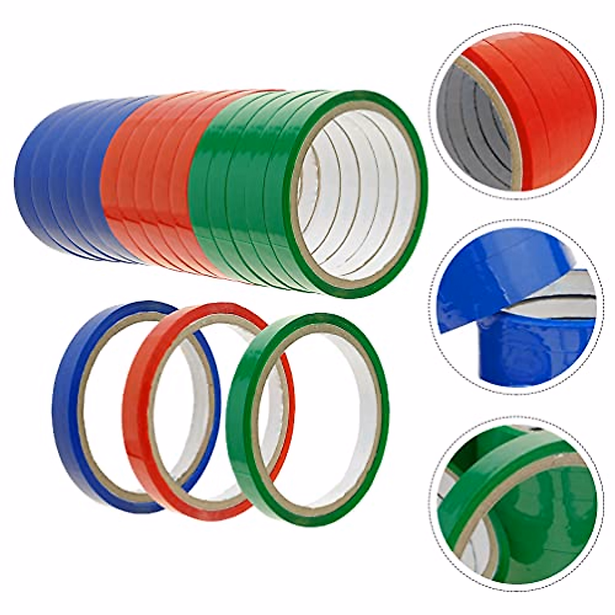 Homoyoyo Spike Tape 18Pcs Bag Sealing Tape Blue Green Red Poly Bag Sealing Tape Tape Bag Sealer Accessories for Bag Sealing Machine 12mm 30m Color Masking Tape
