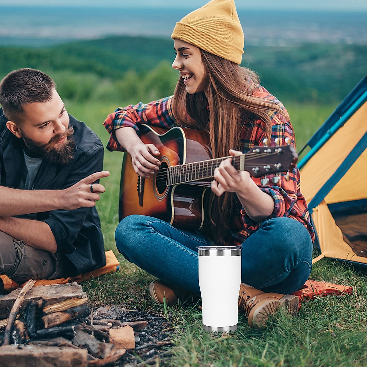 MEZMUT 20oz Coffee Tumbler with Lid and Straw Double Wall Vacuum Insulated Cup Stainless Steel Travel Mugs Insulated for Hot and Cold Leakproof Powder Coated Tumbler for Indoor and Outdoor