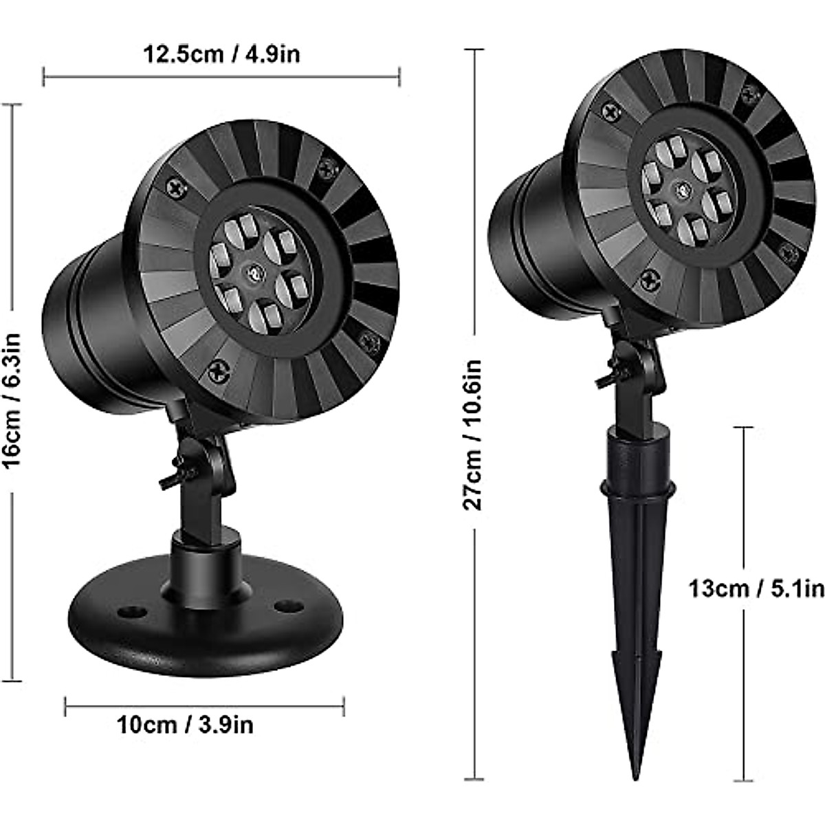 Christmas Snowflake Projector Lights Outdoor, Waterproof LED Landscape Rotating Snowflake Projection Light, Christmas Decorations Indoor for Halloween Home Party Holiday Wedding Garden (White)