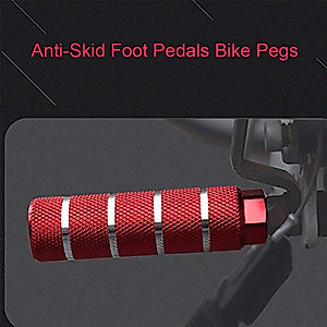 Enkarl Bike Pegs Anti-Skid Lead Foot Bicycle Pegs Aluminum Alloy BMX Pegs for Mountain Bike Cycling Rear Stunt Pegs Fit 3/8 inch Axles 26T (Black)