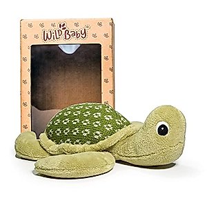 WILD BABY Sea Turtle Stuffed Animals, Warmie for Kids, Microwavable Stuffed Animal, Heatable Stuffed Animals, Squishmallow Plush Pal with Lavender Scented Stuffed Animal - 12 Inch