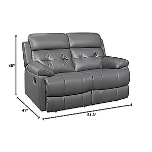 Lexicon Inkwood Wall-Hugger Manual Double Reclining Loveseat, Dark Gray