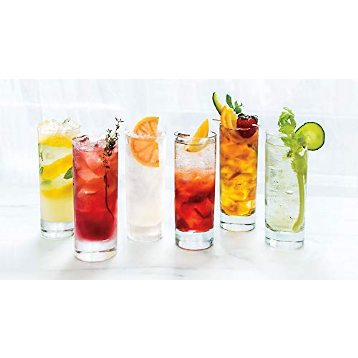 Set of 8 Cocktail Highball Glasses, Tall Drinking Glasses for Water, Juice, Cocktails, Beer and More, Elegant Bar Glasses, Italian, 10 oz Highball Glasses