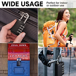 40 Pieces 4 Digit Combination Locks Combination Padlock Luggage Number Locks Outdoor Waterproof Resettable Padlock for Traveling School Gym Door Locker Suitcases Employee Hasp Storage