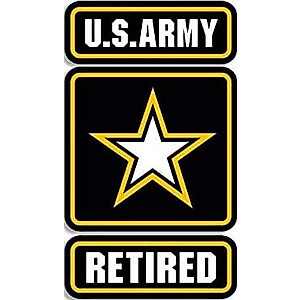 AK US Army Retired Sticker - Vet Veteran Star Logo, Vinyl Sticker for Car | Motorcycle | Laptop | Window | Any Smooth Surface Size: 3x5"