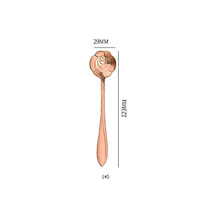 20 Pieces Stainless Steel Rose Flower Coffee Spoon Dessert Spoon Sugar Spoon Ice Cream Spoon Stirring Spoon Tea Spoon Milkshake Spoon Set for Tableware Kitchen, Cafe or Bar Rose Gold
