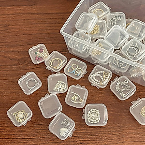 10Pieces/Set Mini Square Storage Containers Box Clear Earplugs Storage Holder for Tiny Bead Jewelry Plastic Earring Box Mini Clear Organizer Box Container Bins