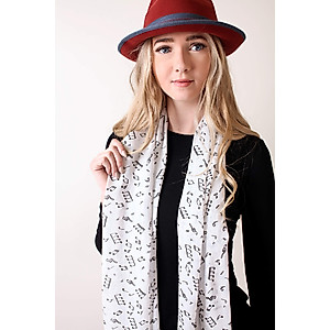 Anika Dali Women's Music Lover Musical Notes Fashion Scarf Shawl (Off-White)