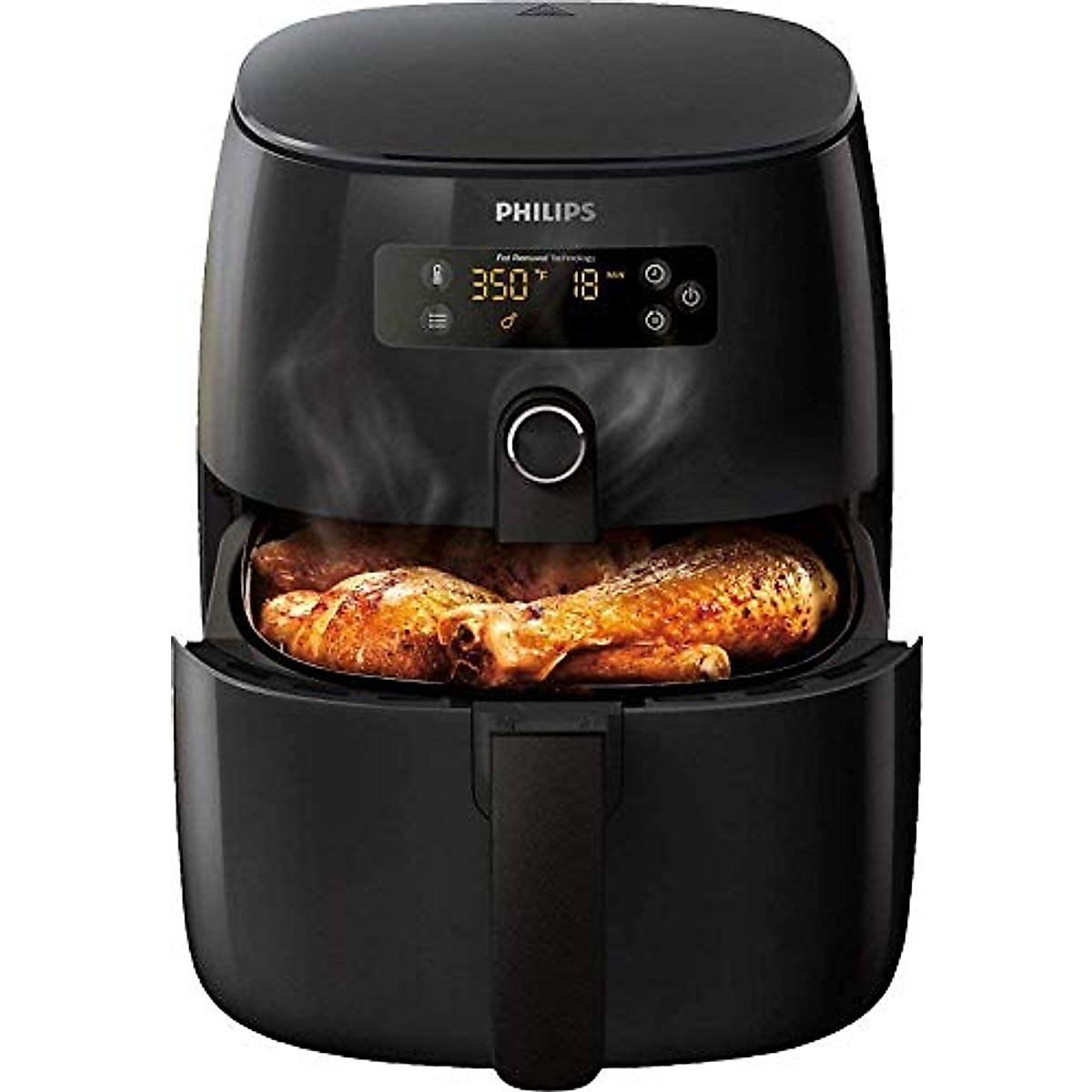 Philips Premium Digital Airfryer with Fat Removal Technology, Black (Compact, Digital Black, HD9741/56 (Includes Splatterproof Lid))