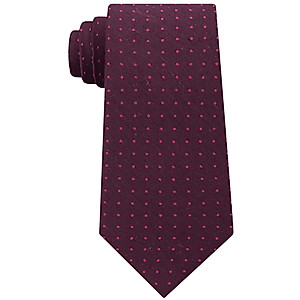 Calvin Klein Mens Tonal Dot Self-tied Necktie, Red, One Size