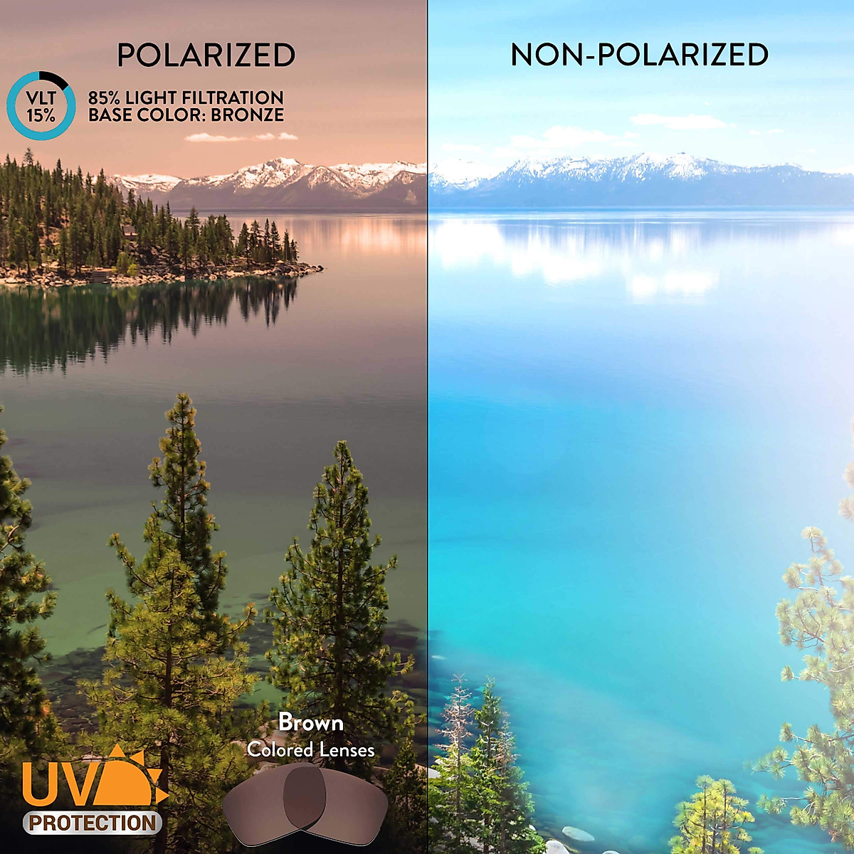 Apex Lenses Polarized Replacement Lenses for Maui Jim Pearl City MJ214 Sunglasses (Brown)