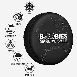 Spare Tire Coverboobies_Make_Me Smilewheel Protectors Weatherproof Universal Trailer Rv SUV Truck and Many Vehicle Camper Accessories