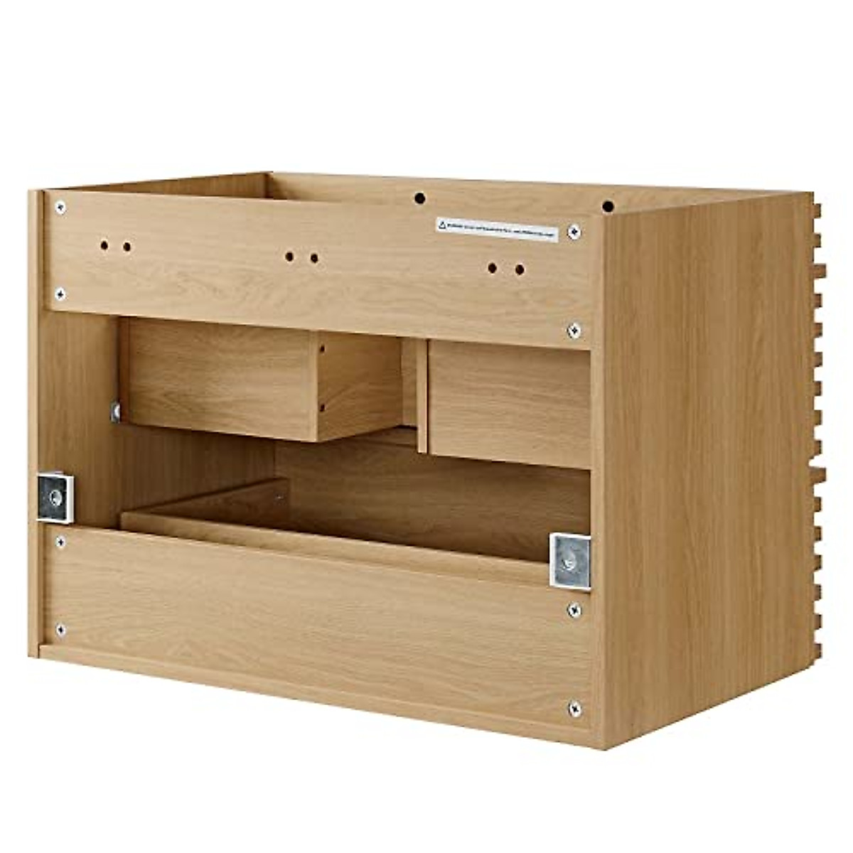 Modway Render 30" Wall-Mount Bathroom Vanity in Oak-Sink Basin Not Included, 30 Inch