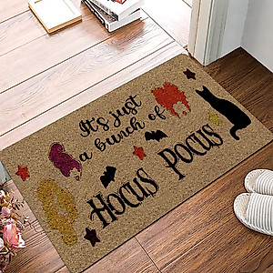 It's just a Bunch of Welcome Mat Fall Halloween Funny Doormat Custom Home Living Decor Housewares Rugs and Mats State Indoor Gift Ideas Washable Fabric Top 23.6"(W) X 15.7"(L)