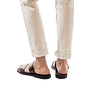 Jerusalem Sandals Aviv - Leather Double Strap Sandal - Brown