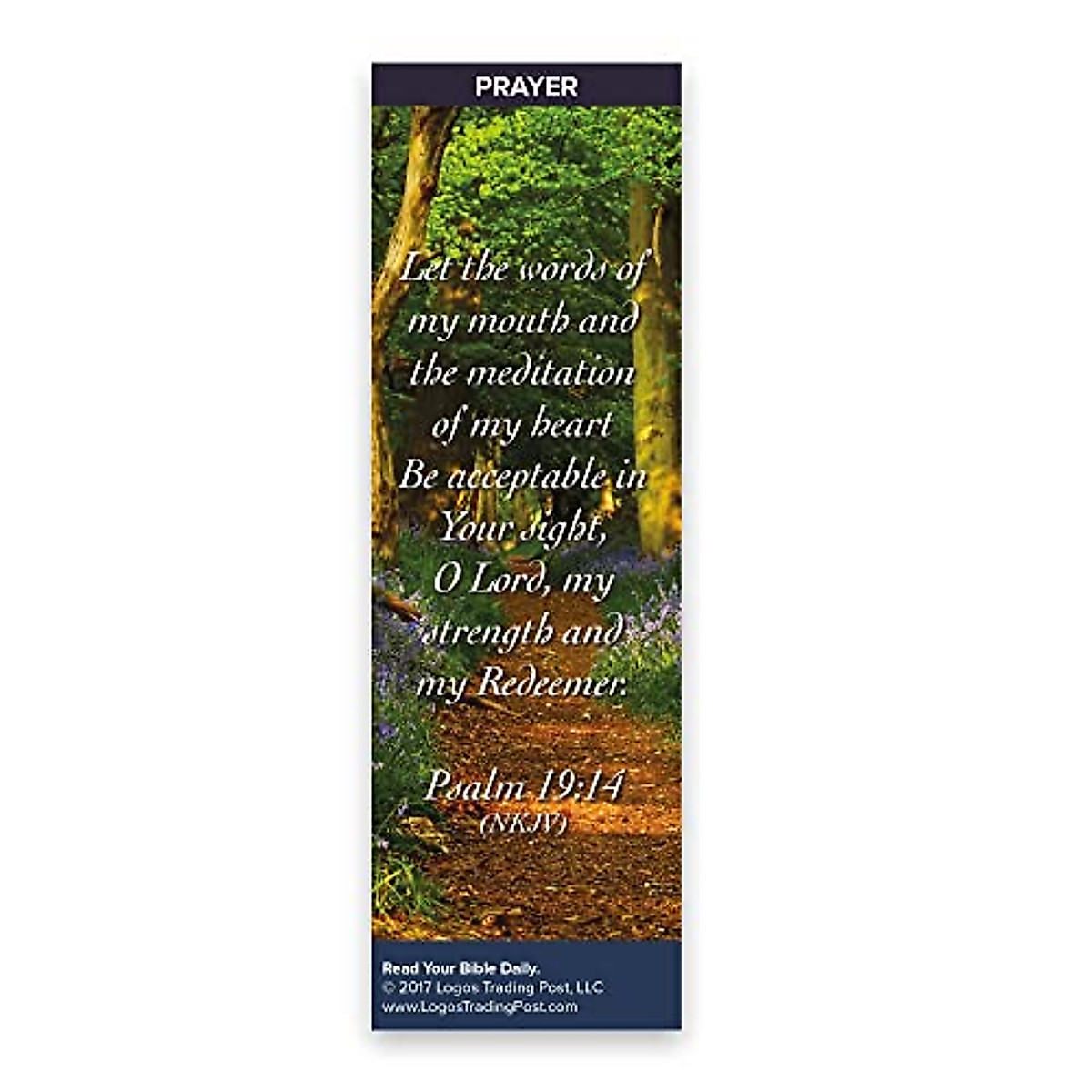 Christian Bookmark with Bible Verse, Pack of 25, Prayer Themed, Let the Words of My Mouth Be Acceptable To You, Psalm 19:14