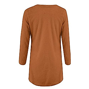 Akabsh Women Casual Sweatshirt Solid Winter Warm Soft Wool Pockets Cardigan Coat Outwear