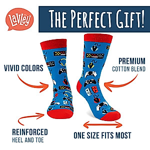 Lavley - Nerd Socks - Funny Gifts for Book Lovers, Music Lovers, Men and Women (US, Alpha, One Size, Regular, Regular, DND Gaming)
