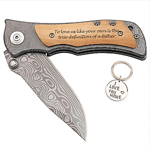 Corfara Adoptive Stepfather Gifts, To Love Us like Your Own Is the True Definition of a Father Pocket Knife, Father's Day Gifts for Stepdad, Step Dad Parent Gifts Bonus Dad Gifts