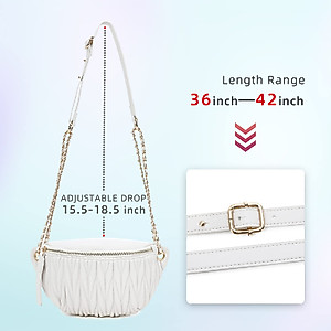 Keyli Fanny Pack Crossbody Bags for Women, Fashion Striped Belt Bag Waist Pack Christmas Gifts for Women with Adjustable Strap Waterproof Sling Bag Cross body Purse for outdoor Running Traving (White)