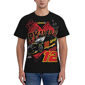 Ryan Blaney 12 Men's T-Shirt Crewneck T-Shirt Tight Sport Short Sleeve Classic Printing Performance