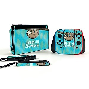 MightySkins Glossy Glitter Skin Compatible with Nintendo Switch OLED - Slow Sloth | Protective Durable High-Gloss Glitter Finish | Easy to Apply, Remove and Change Style | Made in The USA