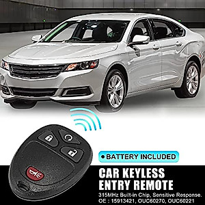 X AUTOHAUX 315MHz OUC60270 15913421 Keyless Entry Remote Car Key Fob for Chevrolet Silverado for GMC Sierra 1500 2500 3500 2007-2013 4 Buttons