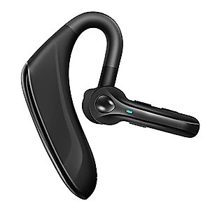 Bluetooth Earpiece Trucker Bluetooth Headset with Microphone Phone Earpiece Wireless Bluetooth for Cell Phones ENC Single Ear Waterproof Bluetooth Headset Hands Free for Office Business Driving Black