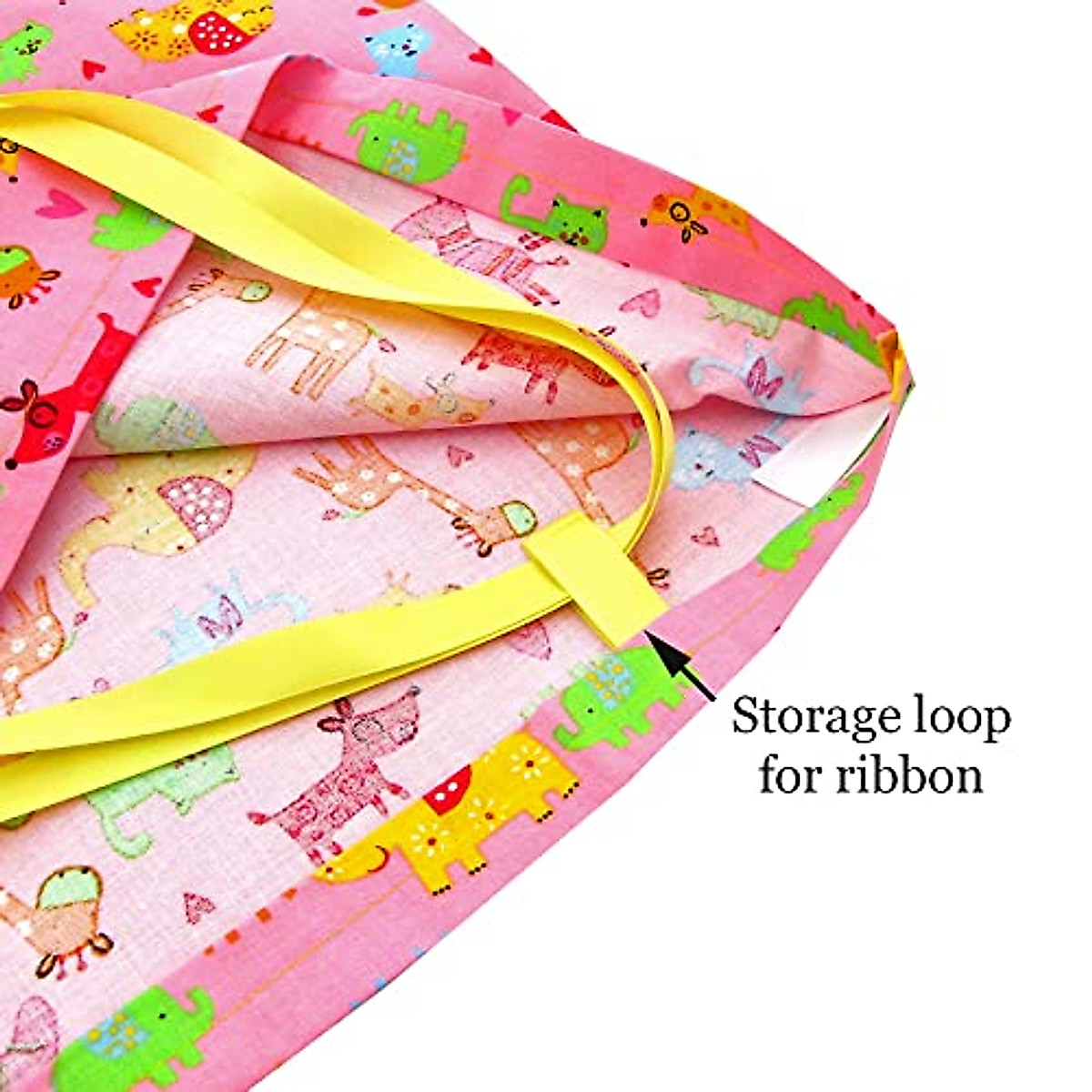 VZWraps Momma and Baby Animals Reusable Fabric Gift Bag for Baby Shower or New Baby Gift (Large 20 Inches Wide by 27 Inches High, Pink)